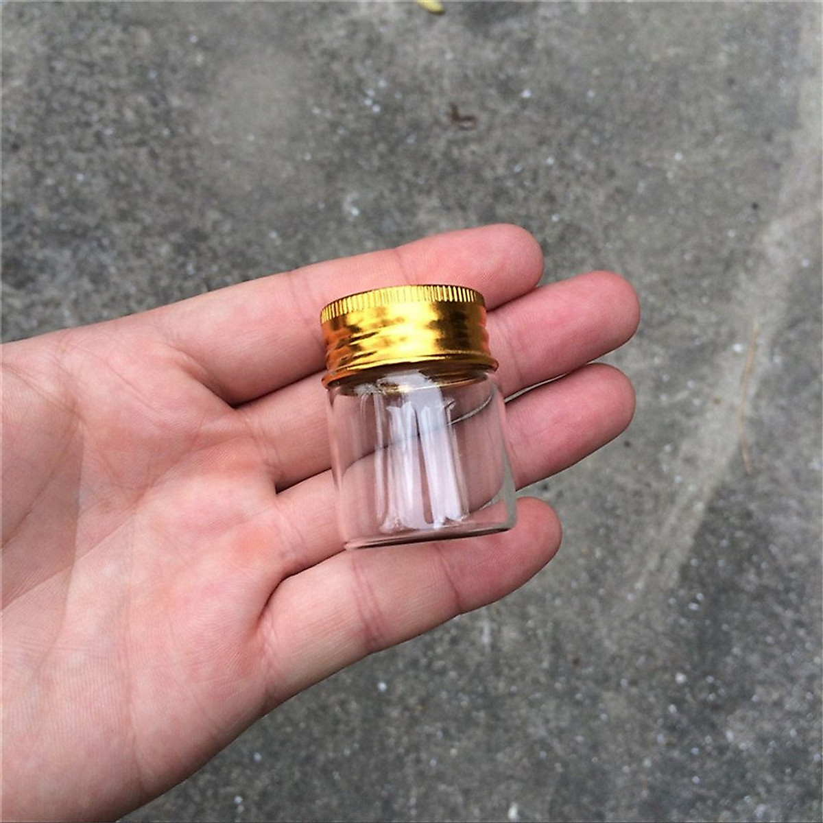 30x40x21mm 15ml Mini Glass Bottles with Aluminium Screw Cap Empty Bottles Golden Metal Lids Glass Vials Jars 12pcs (12, 15ML-Gold-Cap)