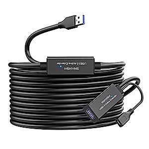 SNANSHI Active USB 3.0 Extension Cable 30 ft, Active USB Extension Cable with Signal Booster Compatible with Oculus Rift, Oculus Quest/Quest 2 VR, Xbox one, Keyboard,Flash Drive, Hard Drive etc