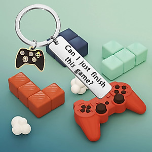 TGBJE Game Controller Keychain - Funny Gamer Gift for Gaming Fans and Enthusiasts - Can I Just Finish This Game