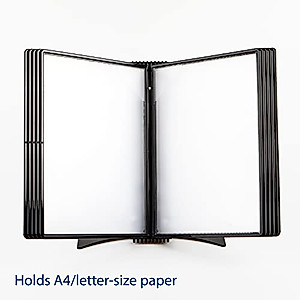 Tarifold Desktop Reference and Display System 10 Double-Sided Pockets - Black-Framed - Letter-Size - 20 Sheet Capacity (EZD771)