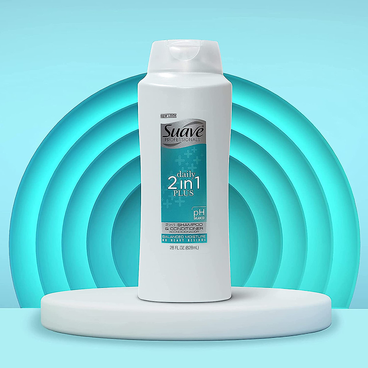 Suave Professionals 2 in 1 Shampoo and Conditioner Daily Plus for Cleansed Hair Hair Shampoo and Conditioner Formula With Micro-Moisturizing Complex 28 oz