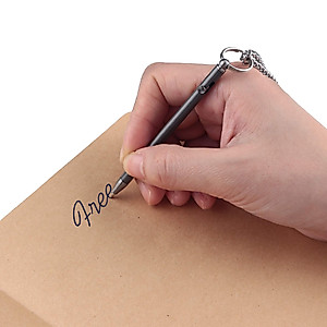 SMOOTHERPRO Mini Titanium Bolt Action Pen Compatible with Fisher SU Broken Off Refill with Necklace Key Ring for Backup Pendant Work EDC Business Natural (KT209)