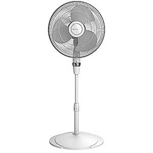 Lasko - S16225 16" Pedestal Fan With Dial On Stand - White (463689)