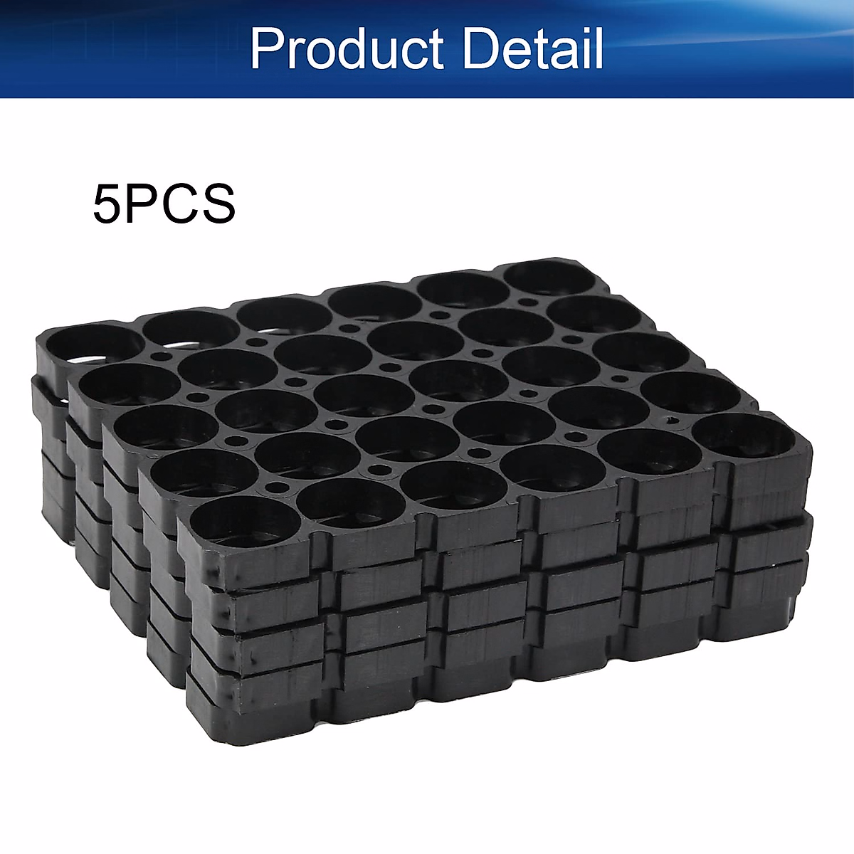 Heyiarbeit 5Pcs 5x6 Tandem 21700 Lithium Battery Holder Cell Spacer Bracket for DIY Battery Pack Hole Dia 21.7mm/0.85"