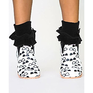 Jefferies Socks Girls Misty Ruffle Turn Cuff Socks 2 Pair Pack (M - USA Shoe 12-6 - Age 5-10 Years, Black)