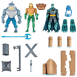 DC Comics, Gotham City Harbor Chaos Playset | 4-inch Batman, Aquaman, King Shark Action Figures | Kids Toys for Boys and Girls Ages 3 and Up (Amazon Exclusive)