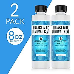 IMPRESA [2 Pack] Breast Milk Removal Soap - Clean Your Breast Pump Parts, Bottles, Nipples and Nursing Apparel Quick – Made In USA – No Fragrances or Dyes - 16 Total Ounces
