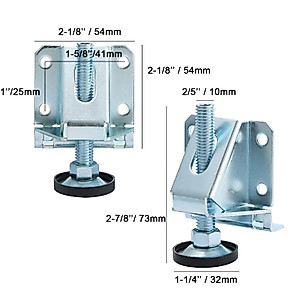 MAOPINER 4 Pack Heavy Duty Leveler Legs with Lock Nuts,Adjustable Furniture Levelers, Furniture Leg Leveler,Leveling Feet for Furniture,Cabinets,Workbench,Table,Shelving Units