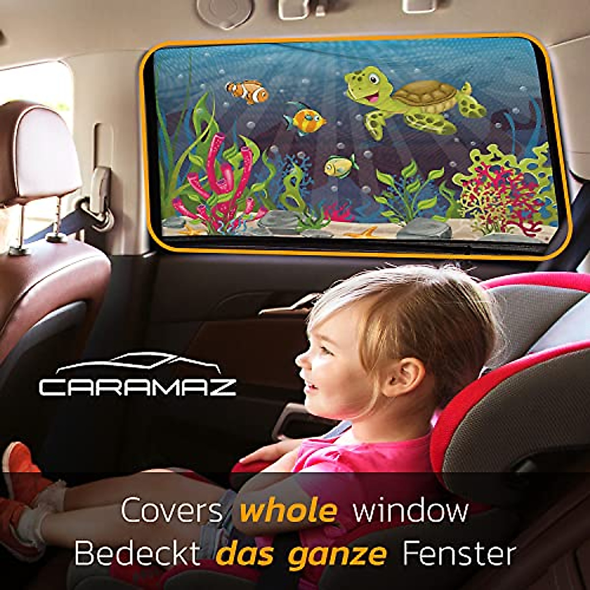 CARAMAZ Car Sun Window Sock for Baby, Size M for smaller cars