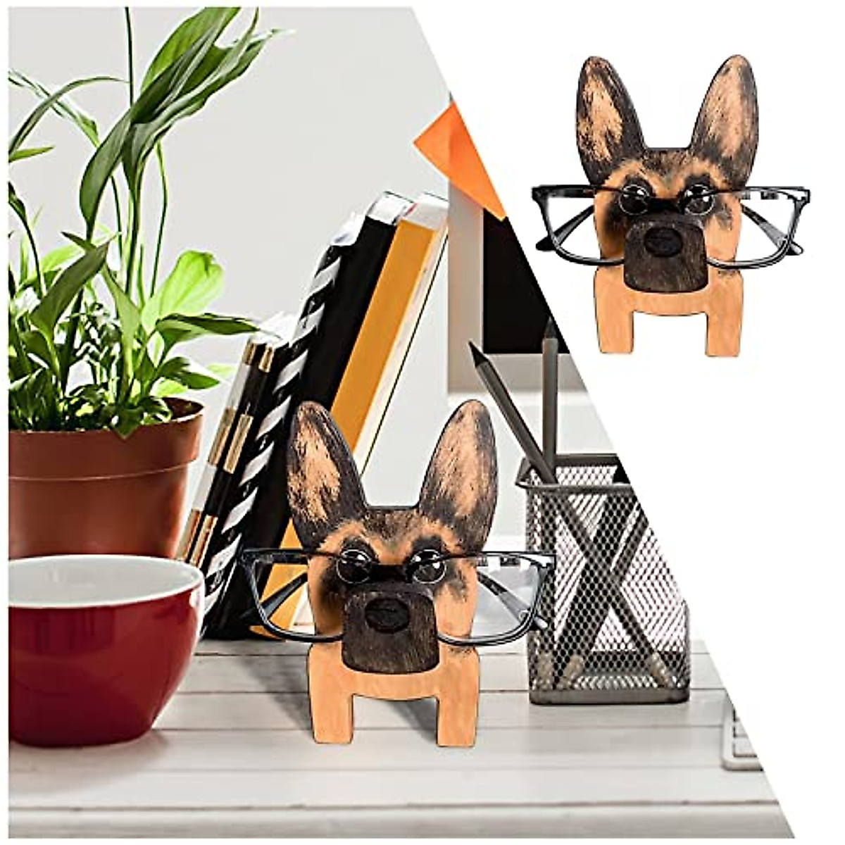 Yaoercty Delivered Before Christmas - Cute Creative Animal Glasses Rack Holder, 1PC Cute Wooden Animal Shaped Glasses Frame Home Office Desktop Decor,Valentine's Day (F)