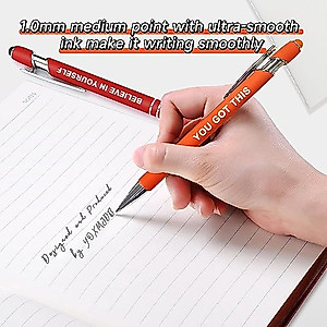 YOXMJDB Stylus Pens, 6 Pack Multicolor Inspirational Motivational Pens, 1.0mm Medium Point Stylus Pens, Cute Pens Nurse Gifts Office Supplies for Women (6 Pcs Multicolor, Motivational)