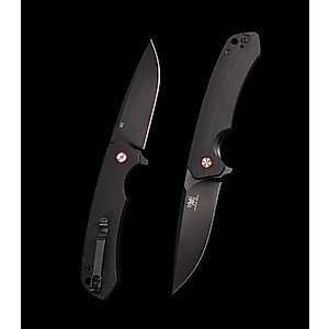 HUNTER.DUAL Pocket Knife, Folding EDC Knife with Clip for Men, Small Camping Knife for Outdoor, 3.34'' D2 Steel Blade, G10 Handle