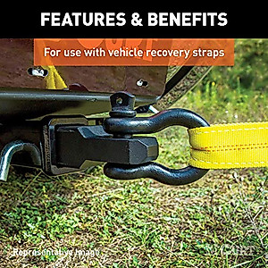 CURT 45831 D-Ring Shackle Mount Trailer Hitch, Fits 2-1/2-Inch Receiver, 13,000 lbs, CARBIDE BLACK POWDER COAT