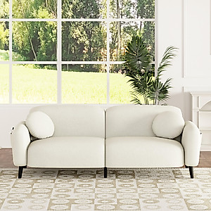 P PURLOVE Upholstered Sofa, Chenille Loveseat Sofa for Living Room, Bedroom, Apartments (Beige)