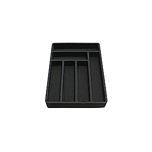 Polar Whale 4 Large Flatware Silverware Drawer Organizers for Cutlery Forks Knives Spoons Serving Utensils Non-Slip Premium Waterproof Tray Insert 16 x 18 Inches 8 Slot Extra Deep Set of 4