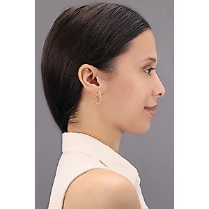 14k Yellow Gold Spiral Textured Round Hoop Earrings, 2mm thickness (20mm - 0.78 inch)…