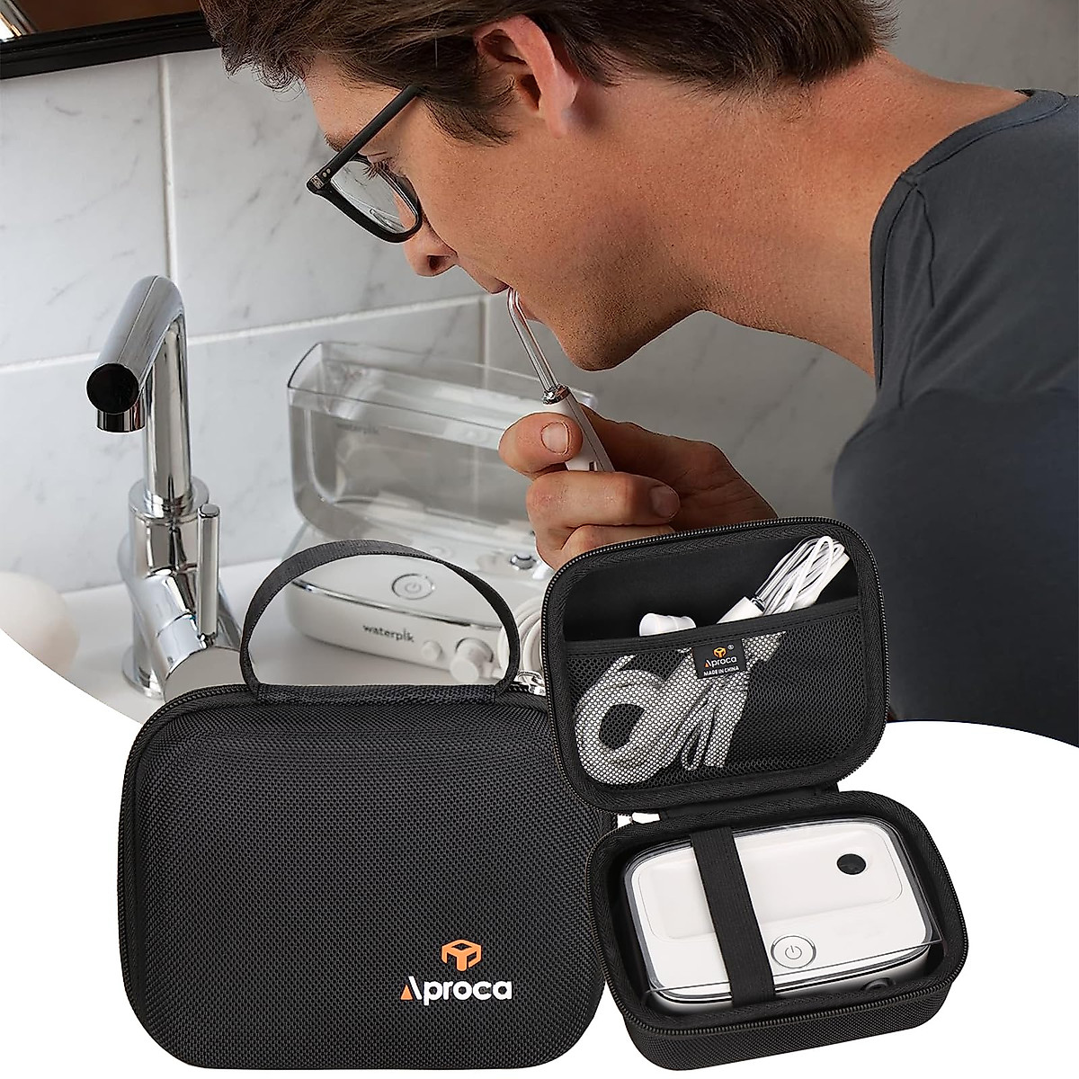 Aproca Hard Portable Storage case, for Waterpik WF-04 Sidekick Water Flosser and Accessories