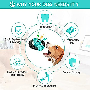 Dog Toys for Aggressive Chewers, Squeaky Tough Dog Chew Toys for Large Medium Small Dogs, Indestructible Durable Nylon and Natural Rubber Dog Teething Toy with Milk Flavor