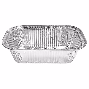 PACTOGO 8 oz. Aluminum Foil EXTRA-MINI Loaf Pans Small Disposable Miniature Bread Container – ½ Pound Baking Tin Liners, Perfect to Bake Cakes, Bread Loaves, and Meat - 5.4 x 3.25 x 1.3 (Pack of 10)