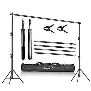 EMART Photo Video Studio 9.2 x 10ft Heavy Duty Background Stand Backdrop Support System Kit with Carry Bag for Photography