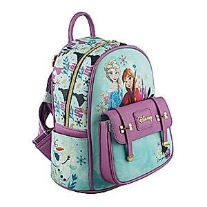 Wondapop Disney Frozen Elsa and Anna 11" Vegan Leather Fashion Mini Backpack