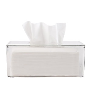 Yureshmull Dryer Sheet Holder, Dryer Sheet Container for Laundry Room, Clear Wipes Dispenser Holder Rectangle for Car, Office, and Home, Easy Refill Holds Standard Sheets