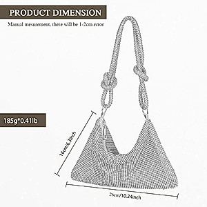 UBORSE Women Evening Clutch Bags Elegant Crystal Wedding Purse Sparkly Diamond Glitter Bag Fashion Rhinestone Purse Cocktail Party Bridal Prom Handbag for Women (Silver)