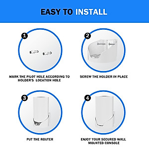 SONGCHEER Router Shelf Wall Mount for Tp Link Deco X68 XE75 XE75 Pro AXE5400 Deco Mesh WiFi 6E WiFi Router Holder Stand Bracket Shelf Cable Organizer with Screw Mounting Kit (White-3pack)