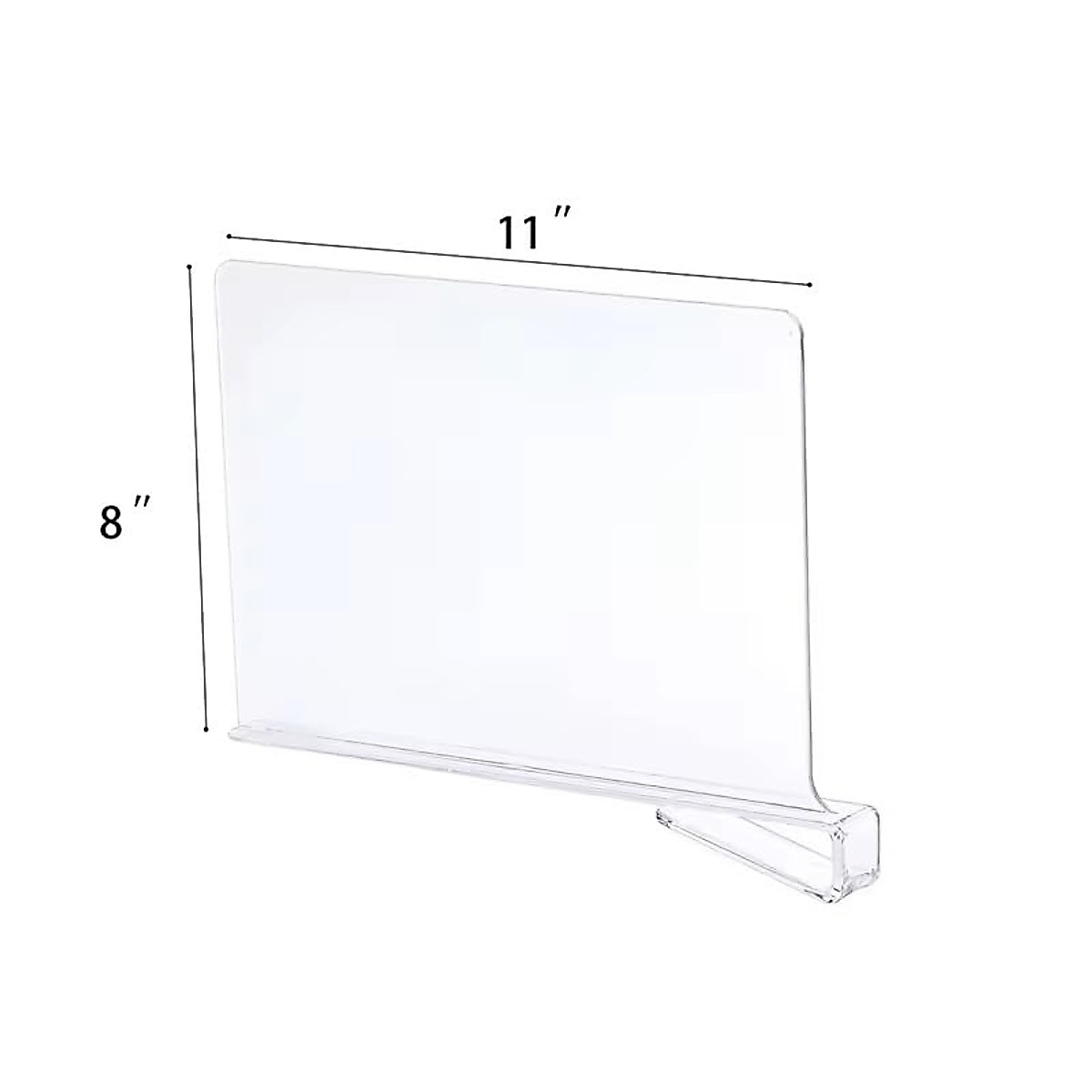 Generic Set of 12 Acrylic Shelf Dividers - Clear, Stylish, Durable Organizers for Closet, Towel, and Home Storage - Practical, Stylish, and Functional Shelf Dividers, SA001