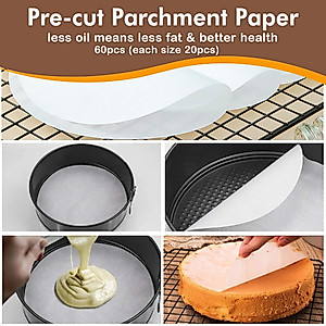Molgree Springform Pans, 3pcs (7" 9" 11") Nonstick Leakproof Cheesecake Pan Springform Pan Set with Removable Bottom, Spring Form Pans Round Cake Pans Sets for Baking with 60 Parchment Paper