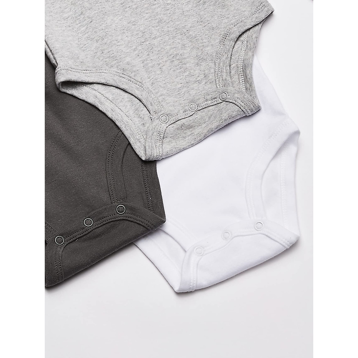 Carter's unisex baby 7-pack Long Sleeve Bodysuits Shirt, White/Grey, 6 Months US