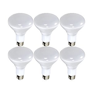 Satco 6 Pack 16.5 W LED Light Bulb BR40 4000K Cool White Light 120 Volts Dimmable S9640
