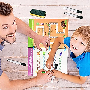 Preschool Learning Activities for 2 Year Olds, Toddler Learning Activities with 4 Dry Erase Markers, Preschool Classroom Must Haves Montessori Educational Toys for 2 3 4 Years Kindergarten Workbooks