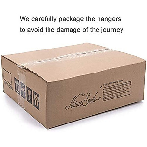 Nature Smile Kids Baby Children Toddler Wooden Shirt Coat Hangers with Notches and Anti-Rust Chrome Hook Pack of 10 (Natural)