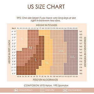 G&Y 3 Pairs Women's Sheer Tights - 20D Control Top Pantyhose with Reinforced Toes, Nude, L