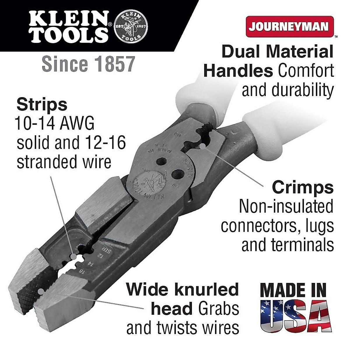 Klein Tools J215-8CR Multitool Pliers, Hybrid Multi Purpose Tool / Crimper, Wire Stripper, Bolt Shearing, Wire Grabbing, Twisting, Looping