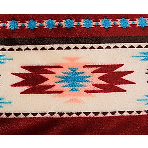 All American Collection Super Soft Ultra Comfort Plush Microfiber Solid Throw Blanket for Couch Home Bedroom Living Room (King, Beverly Burgundy Southwest)