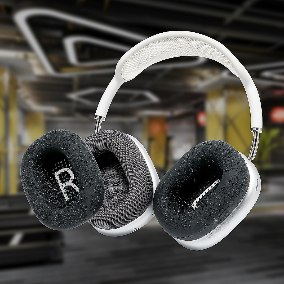 WC SweatZ Max - Protective Earpad Covers for Airpods Max Made by Wicked Cushions | Sweatproof & Easily Washable | Full Earpad Sweat Protection | Black