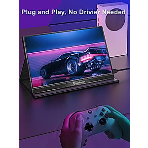 144HZ Portable Gaming Monitor, 17.3" 1080P Laptop Monitor, Dual USB C HDMI Second Computer Screen, VESA Gaming Display with Speakers, Travel Monitor for PS4/5 Xbox Switch MAC PC Phone