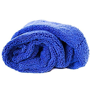 Zwipes 670-2PK Large Premium Absorbent Microfiber Drying Towel (Size: 40" x 25"), 2-Pack Pocketed Plush Lint-Free Cloth, Blue
