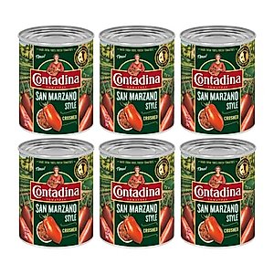 Contadina San Marzano Style Crushed Tomatoes, 28 oz (Pack of 6 Cans)