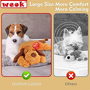 WEOK Heartbeat Puppy Toy - Comfort Cuddler Pillow, Dog Anxiety Relief Calming Aid,Heartbeat Stuffed Toy for Dogs,Puppy Heartbeat Toy Sleep Aid,Dog Heartbeat Toy for Pet