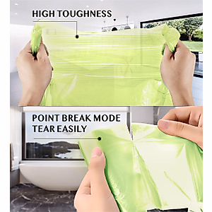 Compostable Trash Bags - FORID 1.2 Gallon Small Garbage Bags 150 Count Mini Strong Trash Can Liners 5 Liter Unscented Wastebasket Bags for Kitchen Bathroom Office Home Garbage Can (5 Rolls/Green)