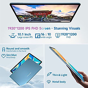 TECLAST Android 12 Tablet 10 inch Tablets, M40Plus 8GB+128GB Tablet, 1TB Expand 8 Core Android Tablet, 2.4G/5G WiFi, 1920*1200 IPS, 7000mAh Fast Charge, Bluetooth 5.0, GPS, Dual Camera, Parent control