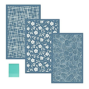 Alinacutle Polymer Clay Silk Screen Stencils for Earrings Printing DIY Jewelry, 3- Silkscreen Stencils & 1- Squeegee