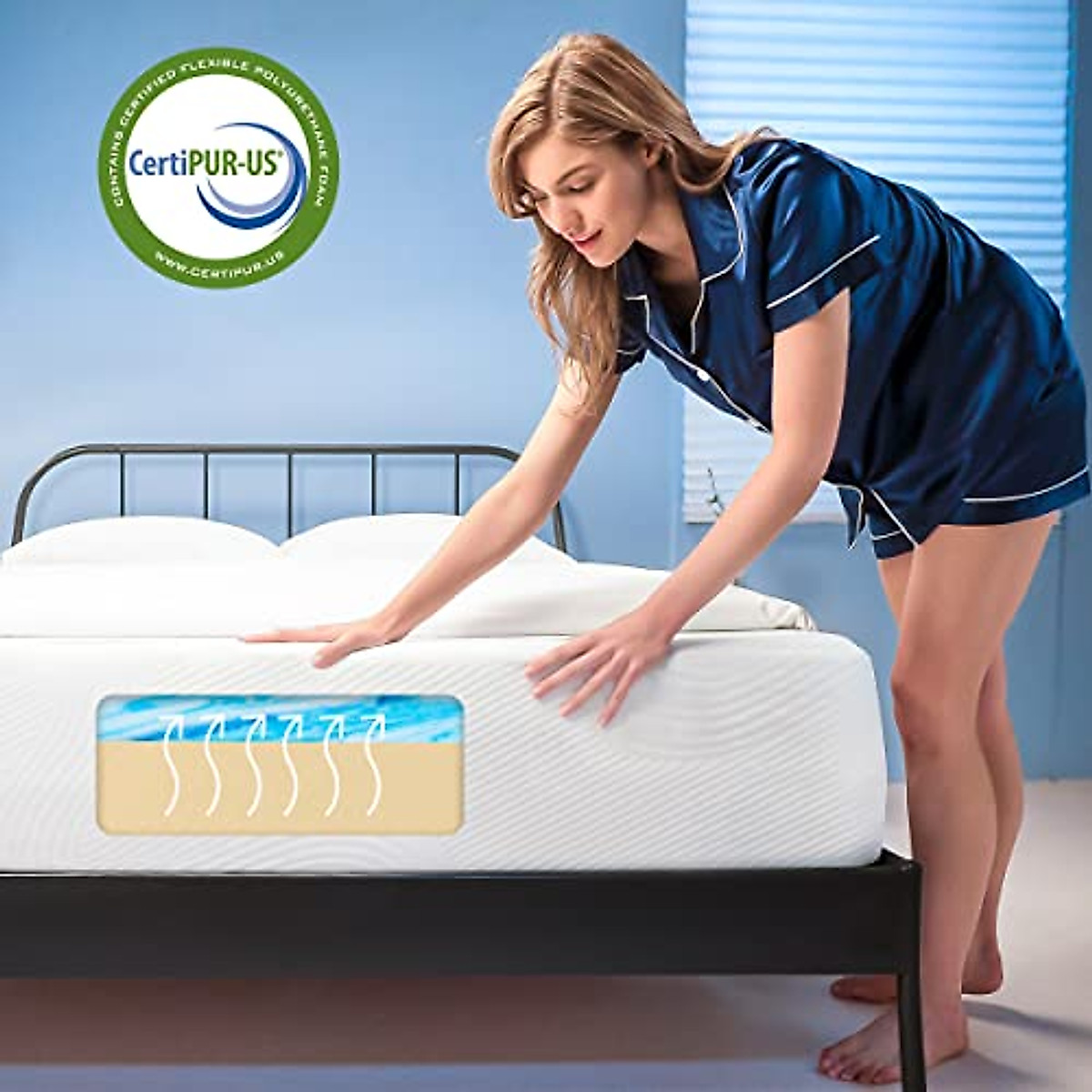 SUBRTEX 5 Inch Twin XL Gel Memory Foam Mattress with Removable Soft Cover， Body Support Pressure Relieving Mattress，CertiPUR-US Certified, Bed in A Box(5 Inch, Twin XL)