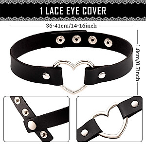 Whaline Black Cat Ear Headband with Bell Heart Chocker Necklace Girl Plush Furry Cat Ear Hair Band for Girl Women Adult Cosplay Party Fancy Dress Halloween Drama, 2Pcs