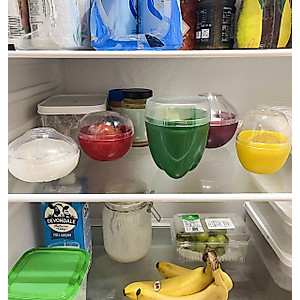 Magicaleast 2PCS Fruit and Vegetable Shaped Savers Onion and Tomato Storage Containers for Fridge Vegetable Crisper Makes Food Stays Fresh Longer