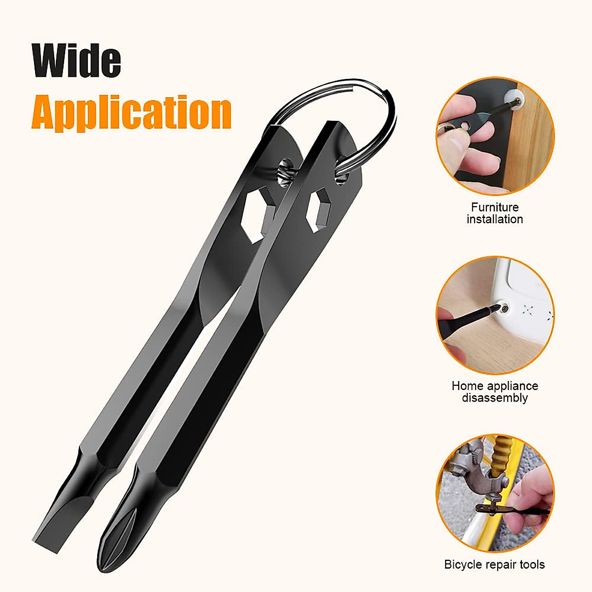 Keychain Screwdriver Tool Gifts for Men, KUSONKEY Christmas Gifts Stocking Stuffers for Men, 4-in-1 Screwdriver bit with Phillips,Slotted and Hex Wrench Cool Gadgets for Dad,Father,Husband, Boyfriend