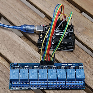 ELEGOO 8 Channel DC 5V Relay Module with Optocoupler Compatible with Arduino UNO R3 MEGA 1280 DSP ARM PIC AVR STM32